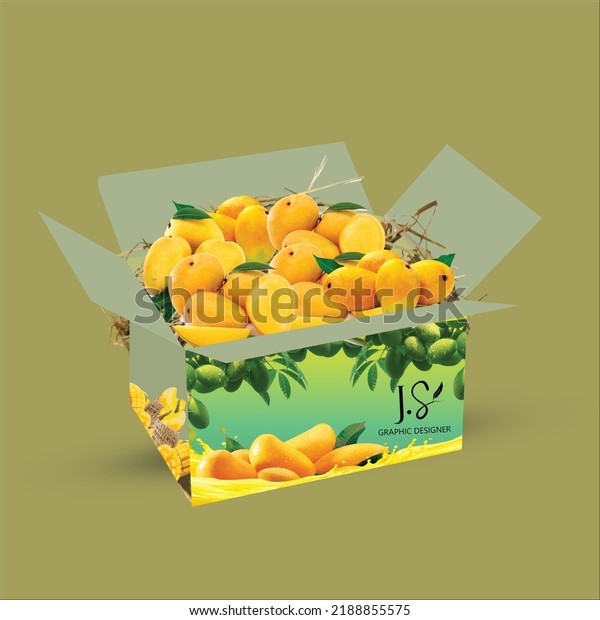 Mango Box Packaging Mockup Stock Illustration 2188855575 | Shutterstock