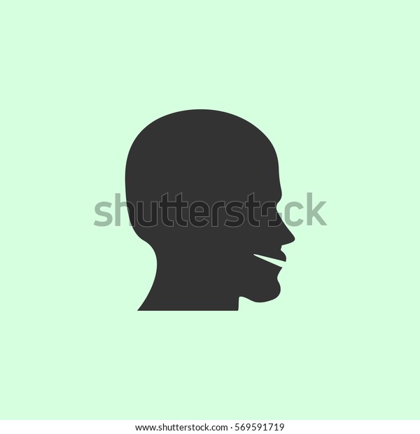 Mans Face Shape Icon Flat Simple Stock Illustration 569591719 ...