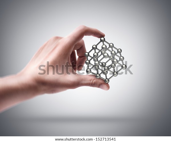 Mans Hand Holding Molecules Structure Sphere Stock Illustration ...