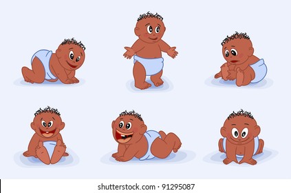 Many Black Babies: vector de stock (libre de regalías) 90045523 ...