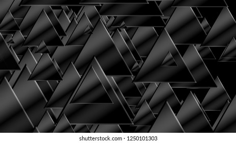 Many Black Triangles Technology Background 3d Stock Illustration ...
