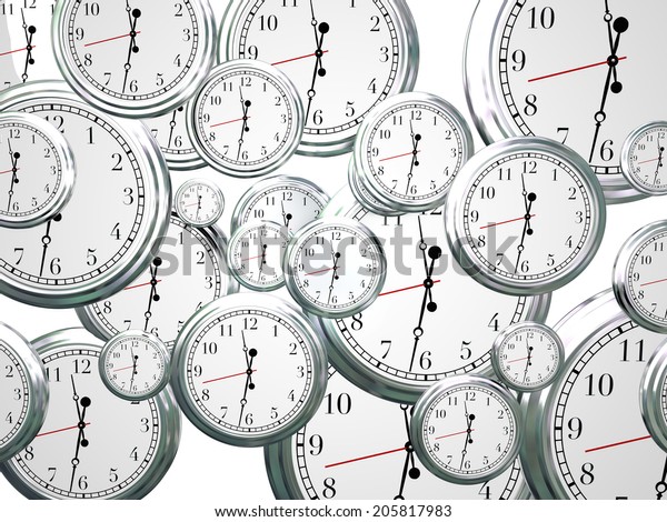 Many Clocks Ticking Counting Down Seconds Stock Illustration 205817983 ...