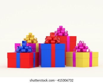 Many Colored Gift Boxes Several Colorful Stock Illustration 415306732