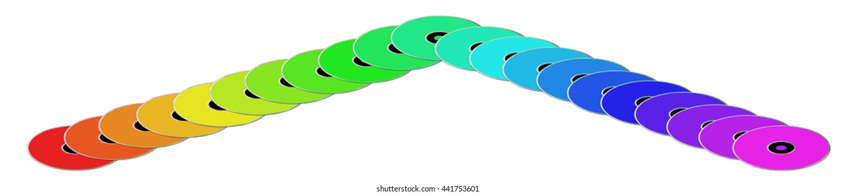 Many Colorful Dvds 3d Rendering Multimedia Stock Illustration 441753601 ...