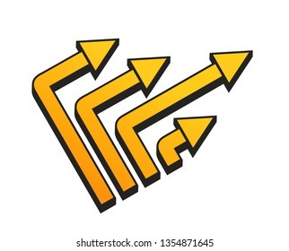 Many Different Arrows Pointing One Direction Stock Illustration ...