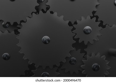Many Interacting Gears Full Frame Mechanical Stock Illustration ...