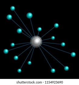 Many Nodes Connected One Central Node Stock Illustration 1154923690 ...