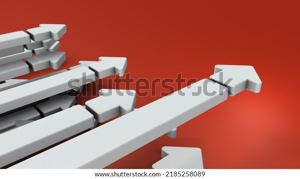 Many White Arrows Going Into Future Stock Illustration 2185258089 ...