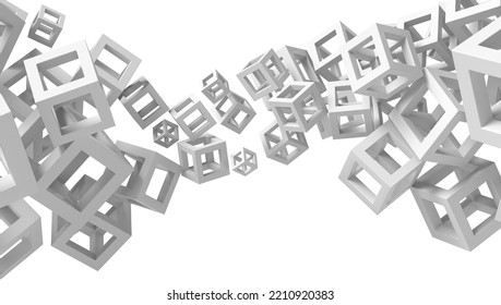 Many White Cubes Different Sizes On Stock Illustration 2210920383 ...