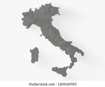 Map 3d Italy Regions 3d Rendering Stock Illustration 1204169593 ...