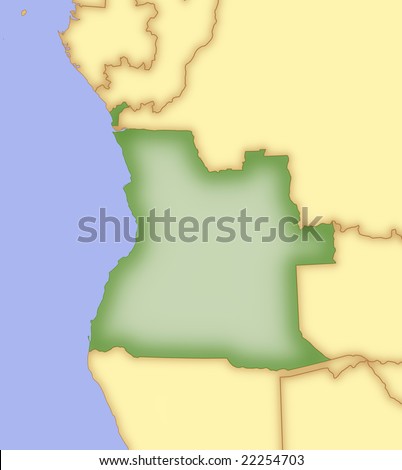 Map Angola Borders Surrounding Countries Stock Illustration 22254703 ...