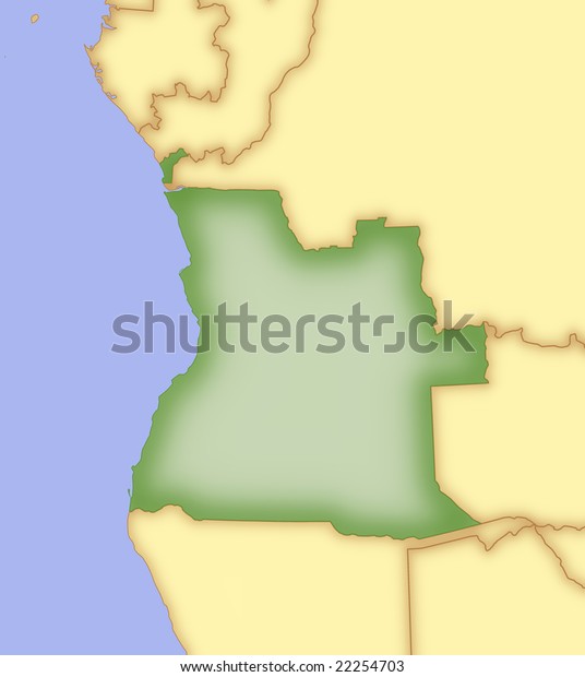 Map Angola Borders Surrounding Countries Stock Illustration 22254703 ...
