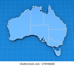 Map Australia State Borders 3d Render Stock Illustration 274930640 ...