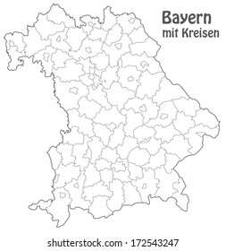 Detailed Map District Upper Franconia Bavaria: เวกเตอร์สต็อก (ปลอดค่า ...