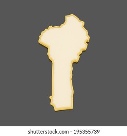 Vector Illustration Detailed Map Benin Cut: เวกเตอร์สต็อก (ปลอดค่า ...