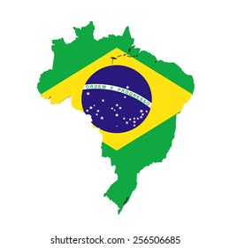 Brazil Flag Map: vector de stock (libre de regalías) 144609611 ...