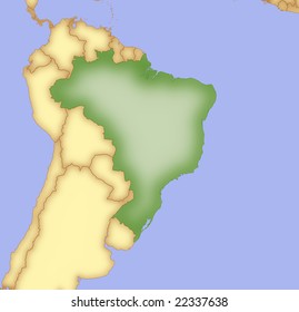 Brazil Vector Map Borders Surrounding Countries 库存矢量图（免版税）22636099 ...
