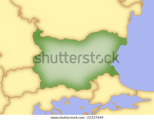 Map Bulgaria Borders Surrounding Countries Stock Illustration 22337644