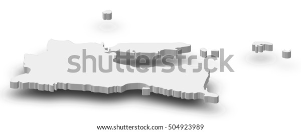 Map East Java Indonesia 3dillustration Stock Illustration 504923989 ...