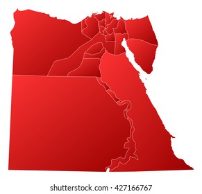 Red Map Egypt Stock Vector (Royalty Free) 565881259