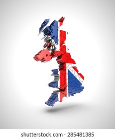 United Kingdom Map Shadow Effect Stock Vector (Royalty Free) 142199530