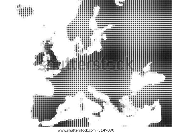 Map Europe Mozaic Grayscale Squares Mercator Stock Illustration 3149090 ...