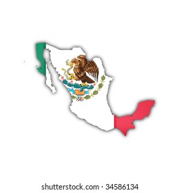 Map Flag Mexico Shadow On White Stock Illustration 34586134 | Shutterstock