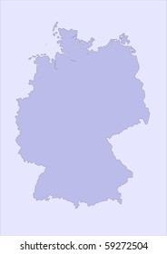 Detailed Vector Germany Country Border Map Stock Vector (Royalty Free ...