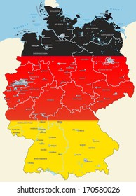 Map Germany Overview Map Stock Illustration 170580026