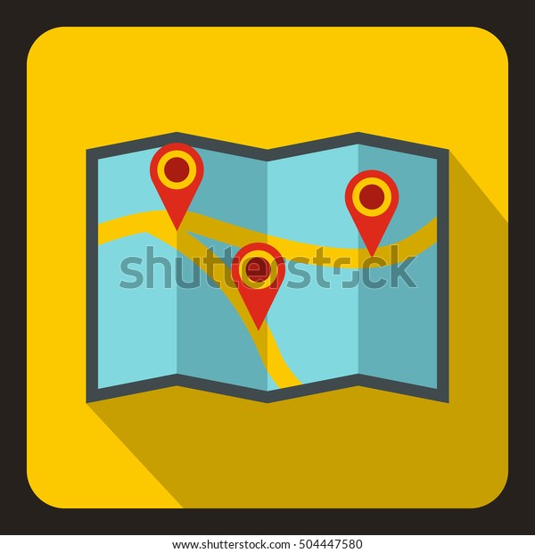 Map Icon Flat Illustration Map Icon : illustration de stock 504447580 ...