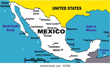 Map Illustration Mexico Stock Illustration 95700 | Shutterstock