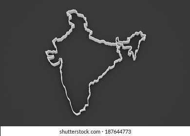 India Bold Outline Map Glossy Red Stock-vektor (royaltyfri) 2039011508 ...