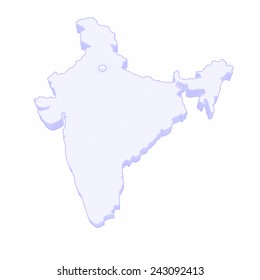 India Map White Background Realistic Isolated 스톡 벡터(로열티 프리) 1606570402 ...