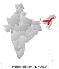 India Political Map Pastel Colors: vector de stock (libre de regalías ...