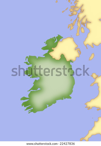 Map Ireland Borders Surrounding Countries Stock Illustration 22427836 ...