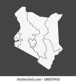 Political Map Kenya Isolated On Transparent: เวกเตอร์สต็อก (ปลอดค่า ...