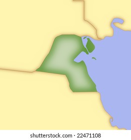 Kuwait Vector Map Borders Surrounding Countries: เวกเตอร์สต็อก (ปลอดค่า ...