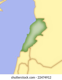 Map Lebanon Borders Surrounding Countries Stock Illustration 22474912 ...