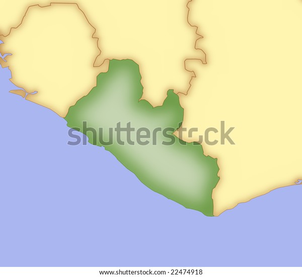 Map Liberia Borders Surrounding Countries Stock Illustration 22474918 ...
