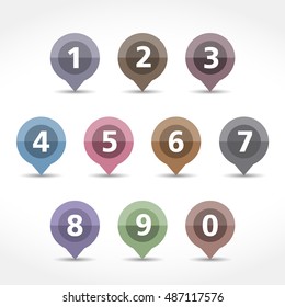 Map Markers Numbers Set Stock Illustration 487117576 | Shutterstock