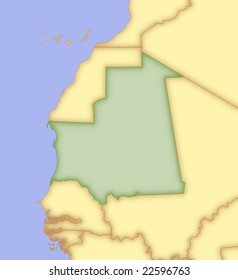 Mali Vector Map Borders Surrounding Countries Stock Vector (Royalty ...