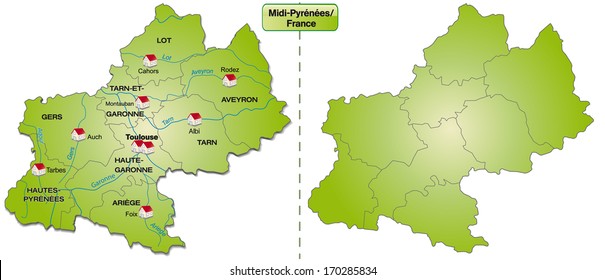 127 Midi pyrenees map Images, Stock Photos & Vectors | Shutterstock