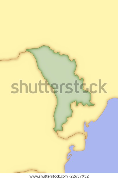 Map Moldova Borders Surrounding Countries Stock Illustration 22637932