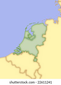 Netherlands Vector Map Borders Surrounding Countries Stock Vector ...