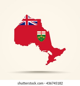 Ontario Canada State Province Flag Map Stock Illustration 72749995 ...
