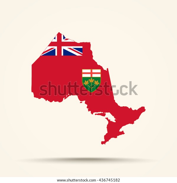 Map Ontario Ontario Flag Colors : illustration de stock 436745182