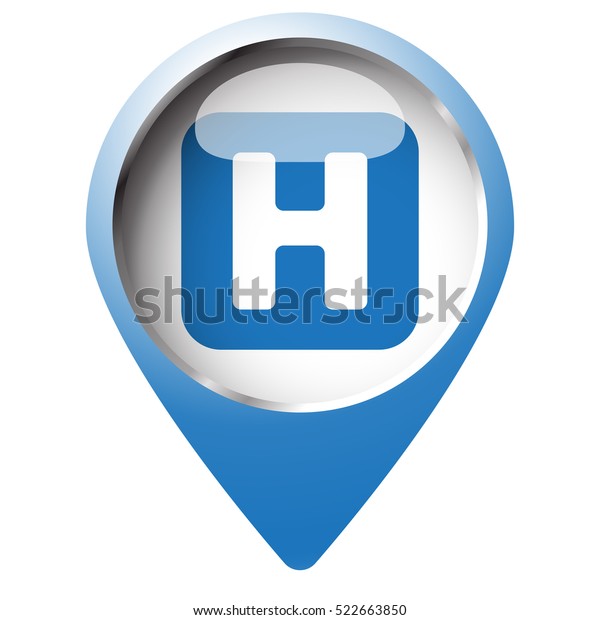Map Pin Symbol Helicopter Platform Icon Stock Illustration 522663850 ...