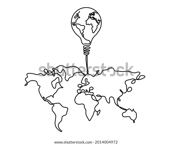 Map Planet Earth Light Bulb Line Stock Illustration 2014004972 ...