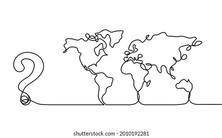 Map Planet Earth Question Mark Line Stock Illustration 2010192281