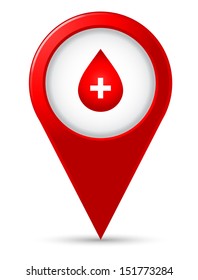 Map Pointer Blood Drop Cross Sign Stock Illustration 151773284 ...